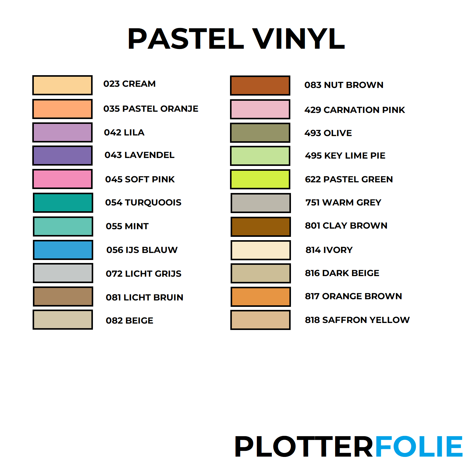 Pastel Vinyl - Plotterfolie.nl